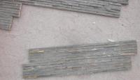China Dark Brown Slate Ledgestone Thin Stone Veneer 600x150mm Natural Split Wall Covering for sale
