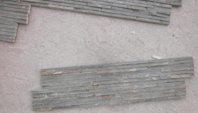 China Dark Brown Slate Ledgestone Thin Stone Veneer 600x150mm Natural Split Wall Covering for sale