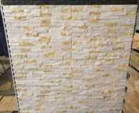 China White Gold Marble Ledgestone Culture Stone 600x150mm Natural Split Stone Veneer for Indoor Outdoor Wall for sale