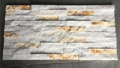 China White Gold Marble Ledgestone Culture Stone 600x150mm Natural Split Stone Veneer for Indoor Outdoor Wall for sale