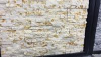 China White Gold Marble Ledgestone Culture Stone 600x150mm Natural Split Stone Veneer for Indoor Outdoor Wall for sale