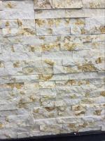 China White Gold Marble Ledgestone Culture Stone 600x150mm Natural Split Stone Veneer for Indoor Outdoor Wall for sale