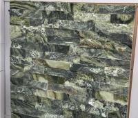 China Green Wave Marble Culture Stone Veneer 600x150mm Indoor Outdoor Wall Panel for sale