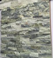 China Green Wave Marble Culture Stone Veneer 600x150mm Indoor Outdoor Wall Panel for sale