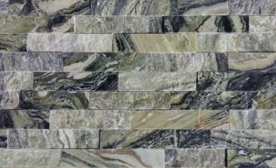 China Green Wave Marble Culture Stone Veneer 600x150mm Indoor Outdoor Wall Panel for sale