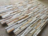China Beige Quartzite Cemented Culture Stone Veneer 600x150mm Outdoor Wall Cladding for sale