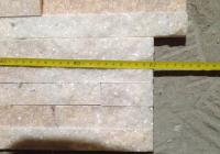 China Pink Crystal Quartzite Thin Stone Veneer 600x150mm Natural Split Wall Panel for sale