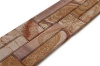 China Yellow Wood Sandstone Culture Stone 600x150mm Beveled Edges Stacked Veneer for sale