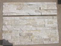 China Off White Quartzite Stacked Stone Veneer 600x150mm Natural Split Wall Cladding for sale