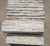 China Off White Quartzite Stacked Stone Veneer 600x150mm Natural Split Wall Cladding for sale
