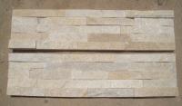 China Off White Quartzite Stacked Stone Veneer 600x150mm Natural Split Wall Cladding for sale