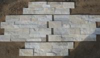 China Off White Quartzite Stacked Stone Veneer 600x150mm Natural Split Wall Cladding for sale