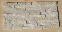 China Off White Quartzite Stacked Stone Veneer 600x150mm Natural Split Wall Cladding for sale