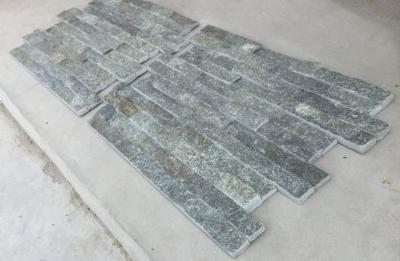 China Green Quartzite Culture Stone 600x150mm Natural Rough Ledge Stone Cladding Panel for sale