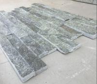 China Green Quartzite Culture Stone 600x150mm Natural Rough Ledge Stone Cladding Panel for sale