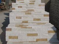 China White Quartzite Yellow Sandstone Ledgestone 600x150mm Culture Stone Veneer Outdoor Cladding for sale