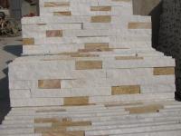 China White Quartzite Yellow Sandstone Ledgestone 600x150mm Culture Stone Veneer Outdoor Cladding for sale