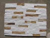 China White Quartzite Yellow Sandstone Ledgestone 600x150mm Culture Stone Veneer Outdoor Cladding for sale