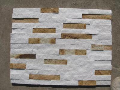 China White Quartzite Yellow Sandstone Ledgestone 600x150mm Culture Stone Veneer Outdoor Cladding for sale