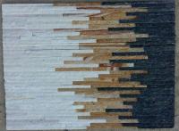 China Black Slate Purple Sandstone Oyster Slate Waterfall Shape Culture Stone Outdoor Thin Stone Veneer 600x150mm for sale