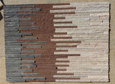 China Black Slate Purple Sandstone Oyster Slate Waterfall Shape Culture Stone Outdoor Thin Stone Veneer 600x150mm for sale
