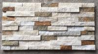 China White Mixed Black Quartzite Culture Stone Stacked Stone Veneer 600x150mm Outdoor Wall Cladding for sale