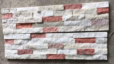 China White Pink Jade Quartzite Stacked Stone Cladding Panel 600x150mm Natural Split Wall Tile for sale