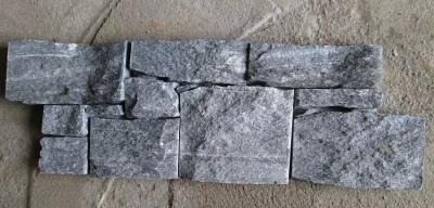 China Black Quartzite Cemented Z Stone Cladding 600x150mm Natural Culture Stone Veneer for sale