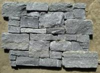 China Black Quartzite Cemented Z Stone Cladding 600x150mm Natural Culture Stone Veneer for sale