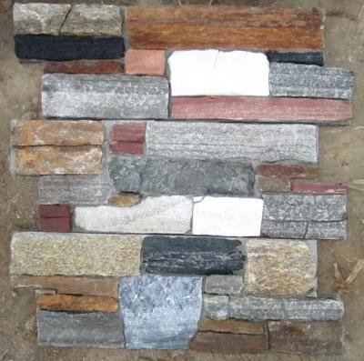 China Multicolor Z Stone Cladding Natural Stacked Stone Veneer 600x150mm Outdoor Indoor Wall Panel for sale
