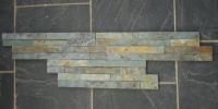 China Green Mixed Rusty Slate Thin Stone Veneer,Split Face Slate Z Stone Cladding,Outdoor Stone Panel for sale