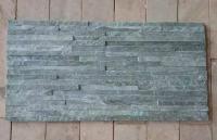 China Natural Stone Waterfall Shape Thin Stone Veneer,Green Slate Waterfall Pattern Culture Stone Cladding for sale