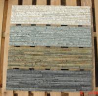 China Natural Stone Waterfall Shape Thin Stone Veneer,Green Slate Waterfall Pattern Culture Stone Cladding for sale