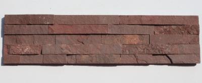 China Purple Sandstone Thin Stone Veneer 600x150mm Natural Stacked Stone Cladding for Outdoor Wall for sale