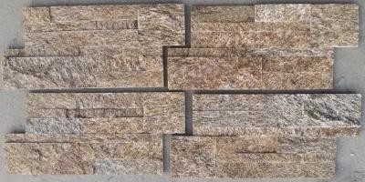 China Yellow Granite S Cut Stone Cladding 18x35mm Natural Thin Stone Veneer for Wall Decor for sale