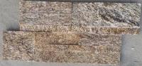 China Yellow Granite S Cut Stone Cladding 18x35mm Natural Thin Stone Veneer for Wall Decor for sale