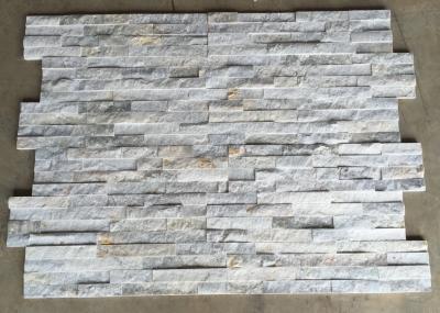 China Grey Quartzite Thin Stone Veneer 600x150mm Natural Split Wall Cladding for Fireplace for sale