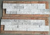 China Grey Quartzite Thin Stone Veneer 600x150mm Natural Split Wall Cladding for Fireplace for sale