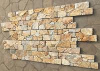 China Yellow Slate Cemented Stacked Stone Panel 600x150mm Outdoor Wall Cladding for sale