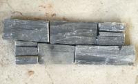 China Carbon Black Slate Z Stone Cladding with Steel Wire Back 600x150mm Natural Slate Ledgestone for sale
