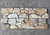 China Yellow Granite Z Stone Panel Steel Wire Back Natural Stacked Stone 600x150mm Outdoor Wall Cladding for sale