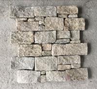 China Yellow Granite Z Stone Panel Steel Wire Back Natural Stacked Stone 600x150mm Outdoor Wall Cladding for sale