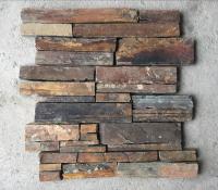 China Yellow Granite Z Stone Panel Steel Wire Back Natural Stacked Stone 600x150mm Outdoor Wall Cladding for sale