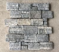 China Grey Slate Z Stone Panel Steel Wire Back Natural Stacked Stone Wall Cladding 600x150mm for sale
