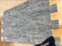 China Rough Grey Slate Stone Veneer Cladding 600x150mm Natural Stacked Stone Panel for sale