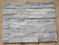 China Rough Grey Slate Stone Veneer Cladding 600x150mm Natural Stacked Stone Panel for sale