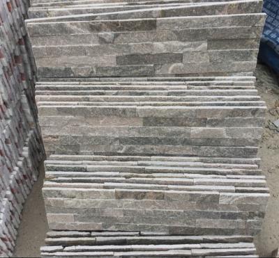 China Pink Quartzite Thin Stone Veneer Natural Split Ledgestone 600x150mm for Indoor Outdoor Wall Cladding for sale