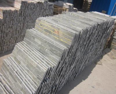 China Grey Slate Thin Stone Veneer 600x150mm Natural Split Face Stacked Stone Cladding for sale