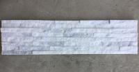China Snow White Quartzite Waterfall Shape Stone Cladding 600x150mm Outdoor Wall Panel for sale