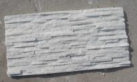 China Snow White Quartzite Waterfall Shape Stone Cladding 600x150mm Outdoor Wall Panel for sale